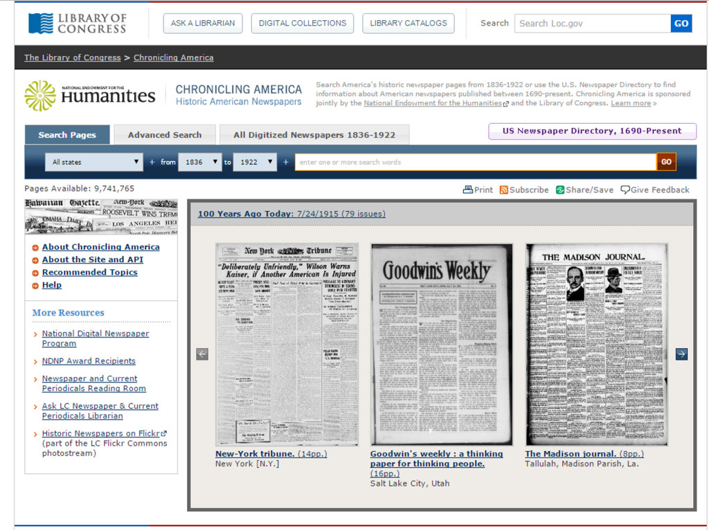 Course Tip: Chronicling America – International Institute of ...