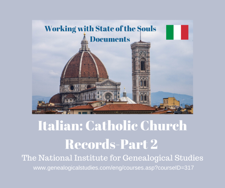 Working with Italian State of the Souls Records – International ...