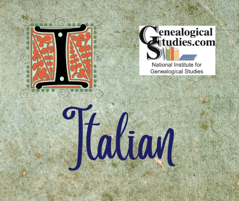Research A-Z ~ Italian – International Institute of Genealogical Studies